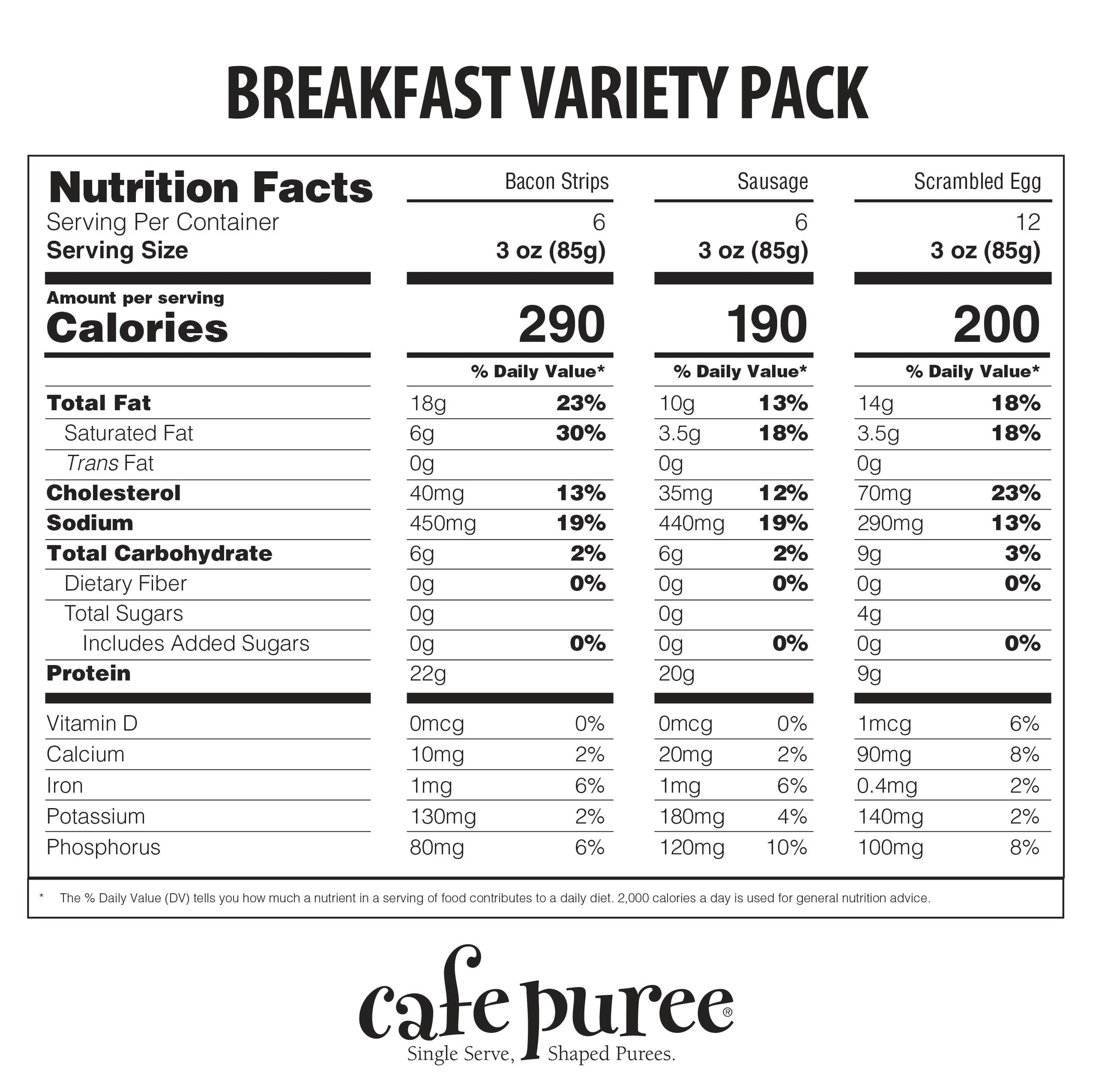 Café Puree® Breakfast Variety Pack 3 oz. (24 Count) — Home Health Nutrition