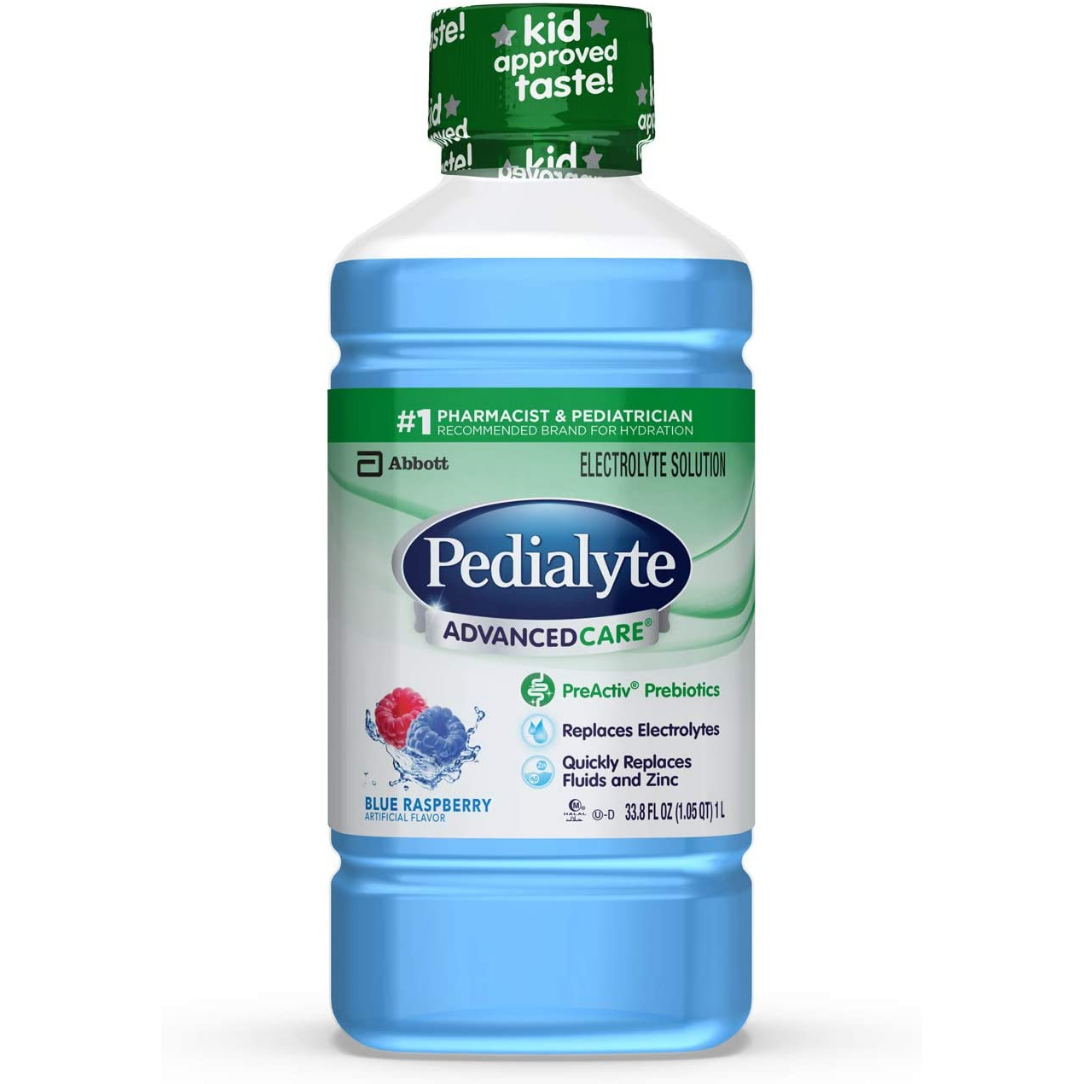 Pedialyte Advanced Care, Blue Raspberry, 33.8 oz. (8 Count) — Home ...